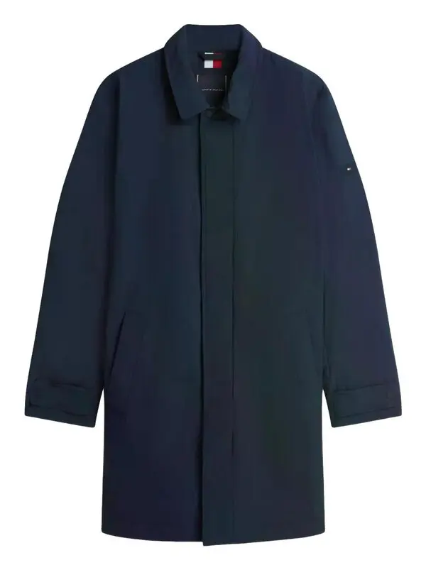 Tommy Hilfiger Collared Coat With Concealed Fastening - Blue