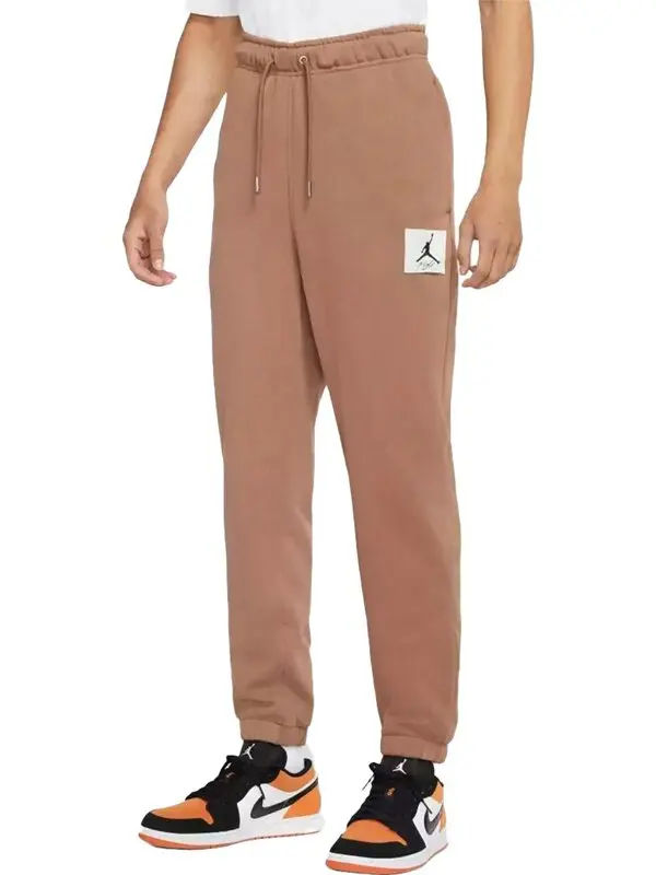 JORDAN Essential Statement Fleece Track Pants - Brown