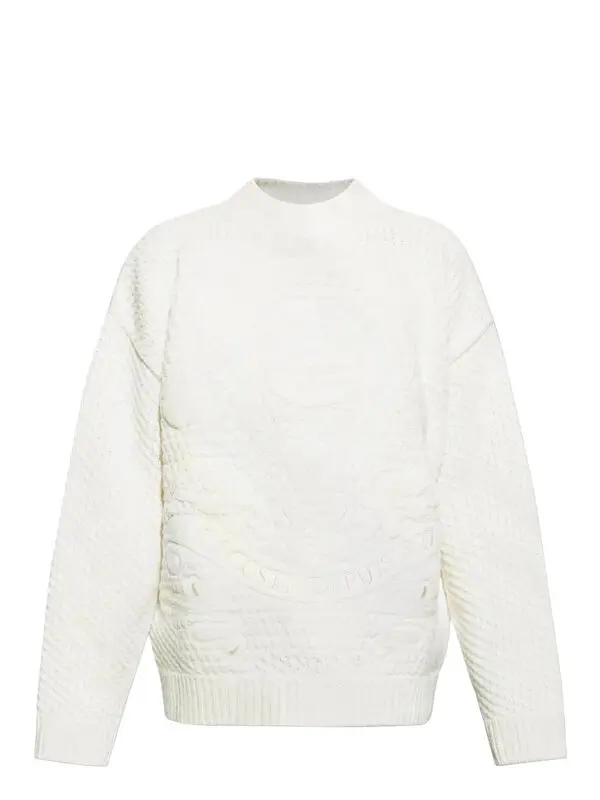 Lacoste Embossed Crew-neck Sweater - White