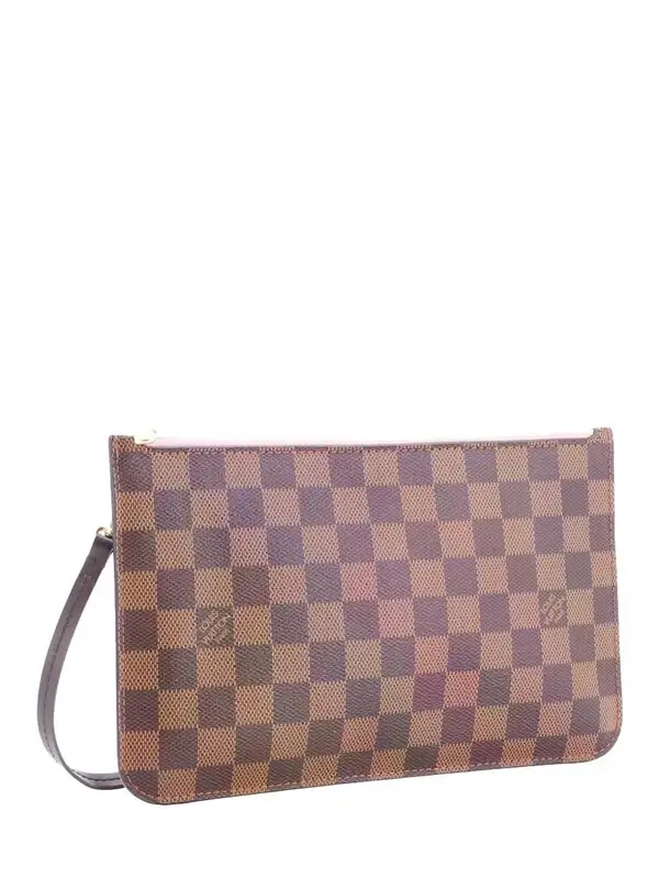 LOUIS VUITTON Neverfull Pochette Damier Large Pouch - Brown