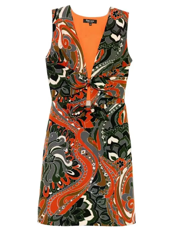 BLAKLACE Knot Paisley Dress - Orange