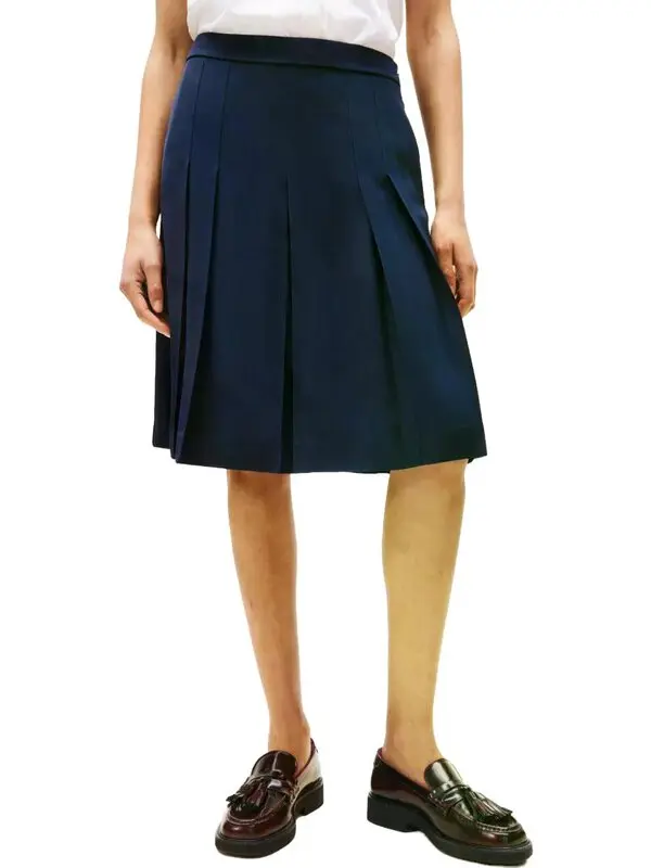 Tommy Hilfiger Pleated Midi Skirt - Blue