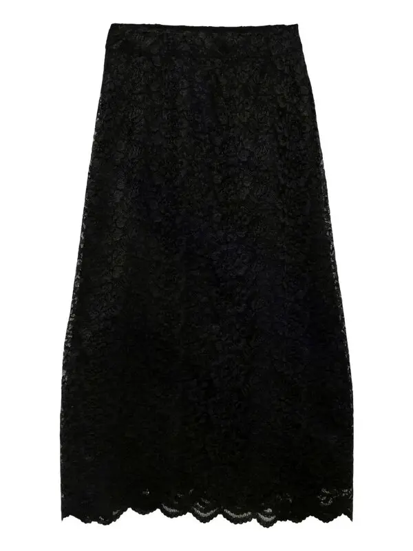 BLAKLACE Lace Trim Skirt - Black