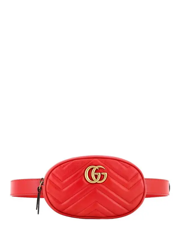 Gucci Gg Marmont Matelassé Leather Belt Bag - Red