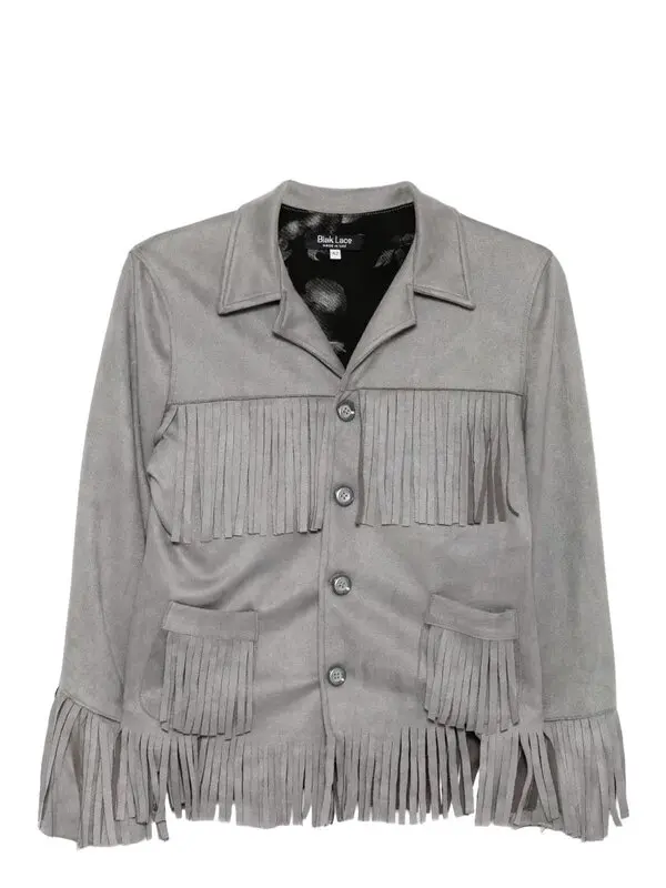 BLAKLACE Fringe Suede Jacket - Grey