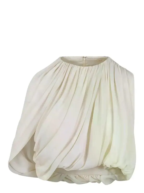 HEIRLOME Marie Draped Silk Blouse - Neutrals