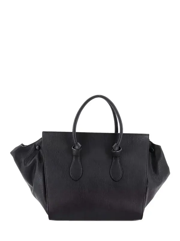 Celine Tie Knot Grainy Leather Small Tote Bag - Black