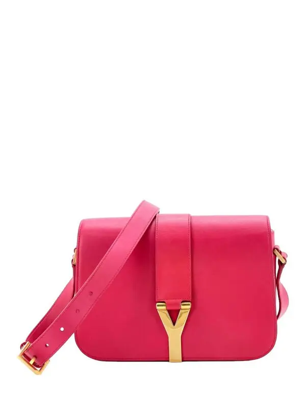 Saint Laurent Chyc Flap Bag Leather Medium Crossbody Bag - Pink