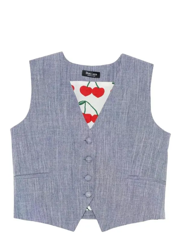 BLAKLACE V-neck Vest - Blue