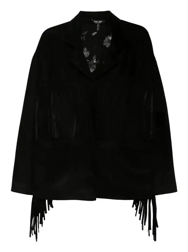 BLAKLACE Fringed Suede Jacket - Black