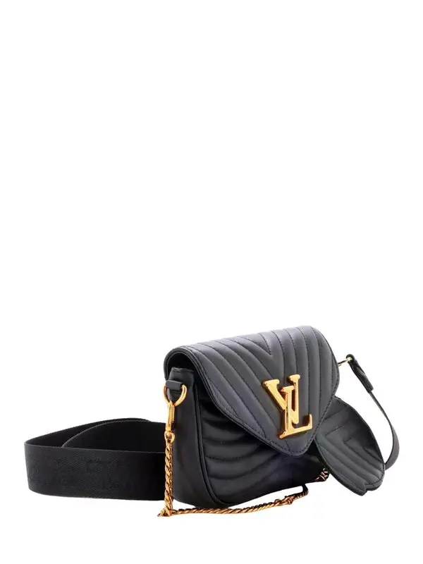 LOUIS VUITTON New Wave Multi Pochette Quilted Leather Crossbody Bag - Black