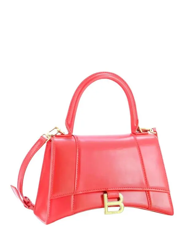Balenciaga Hourglass Top Handle Satchel - Red