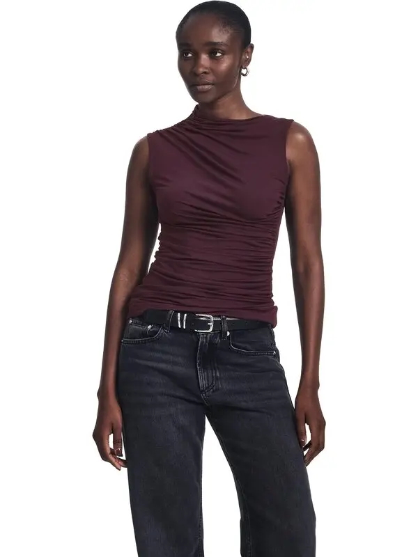 NINETY PERCENT Lui Top In Micromodal - Merlot