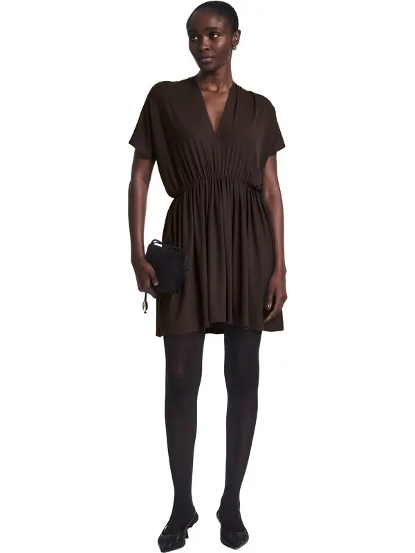 NINETY PERCENT Bythos Reversible Tencel™ Mini Dress - Bitter Chocolate