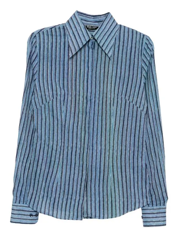 BLAKLACE Striped Printed Shirt - Blue
