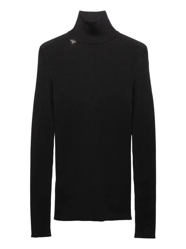 Prada Slim-fit Wool Turtleneck - Black