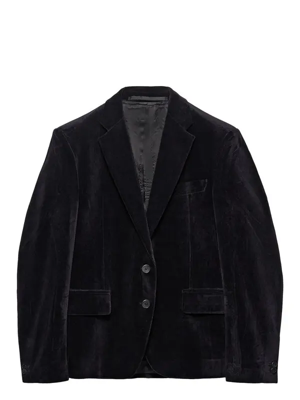 Prada Single-breasted Velvet Jacket - Black