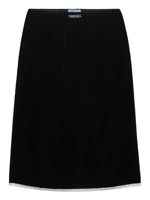Prada Velvet Pencil Skirt - Black