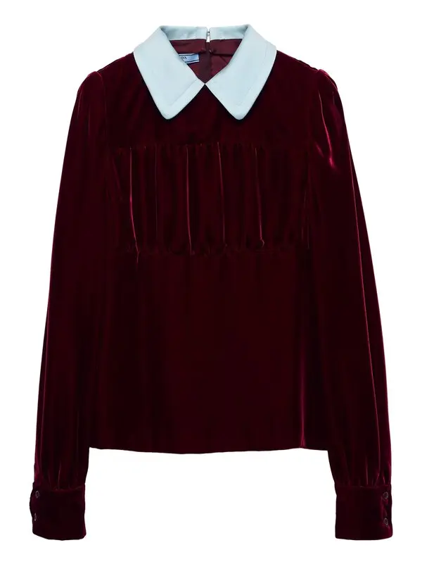 Prada Velvet Top - Ruby Red