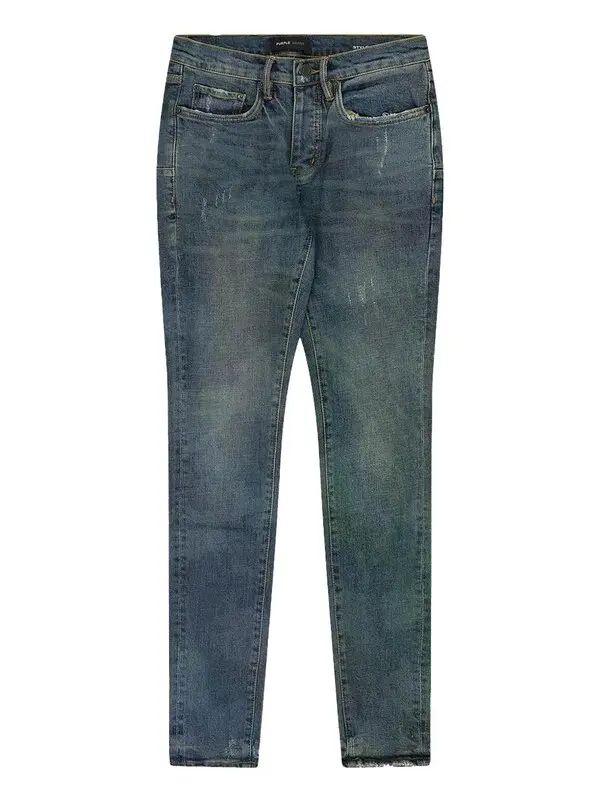 PURPLE BRAND Perforated Indigo Denim - Blue