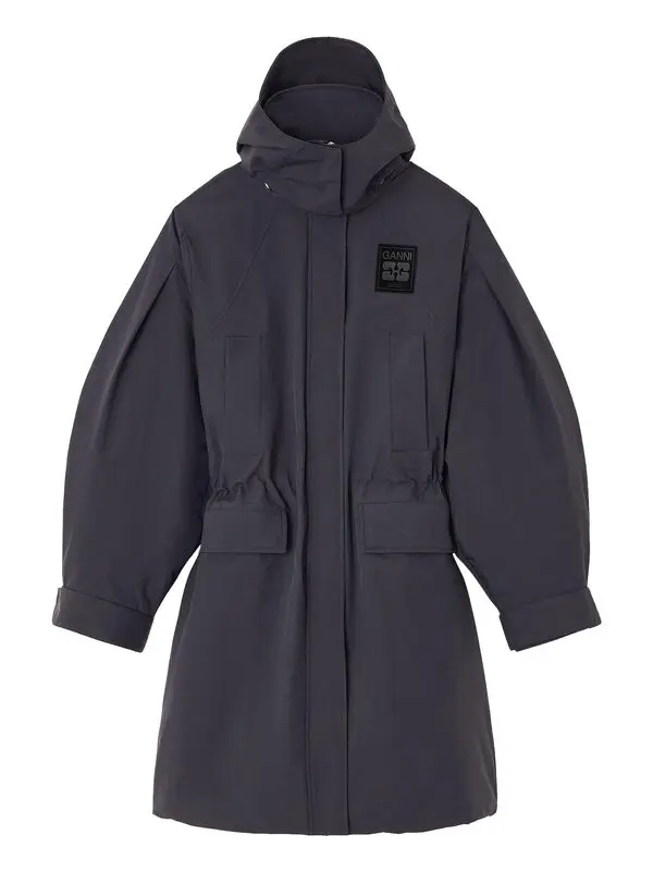GANNI Parka With Logo - Charcoal