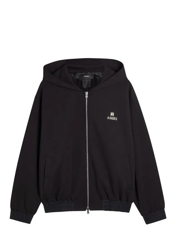 Amiri Logo Hooded Jersey Jacket - Black