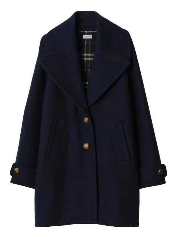 Burberry Wool Twill Overcoat - Pilot Blue