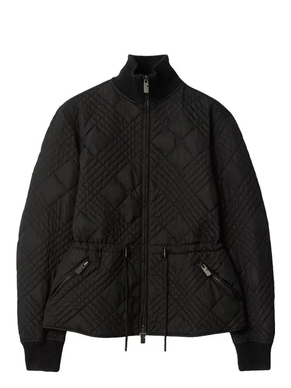 Burberry Micro Check-stitch Nylon Wakerley Jacket - Black