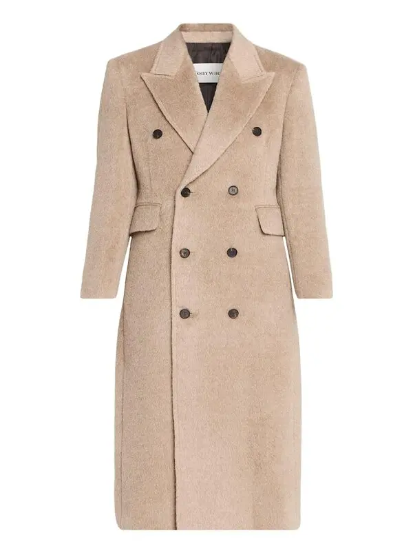 TONYWACK Double-breasted Wool & Alpaca Coat - Beige
