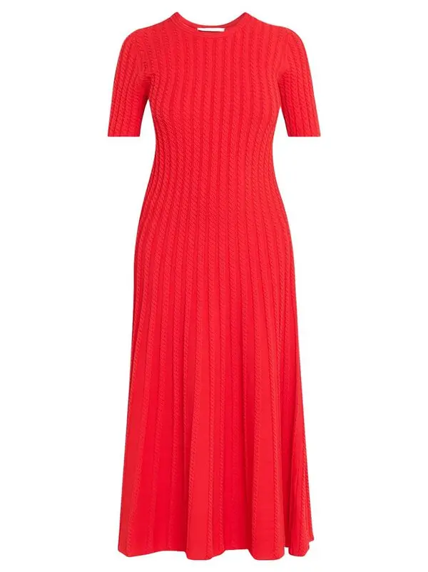 JASON WU Cable-knit Midi Sweater Dress - Papaya