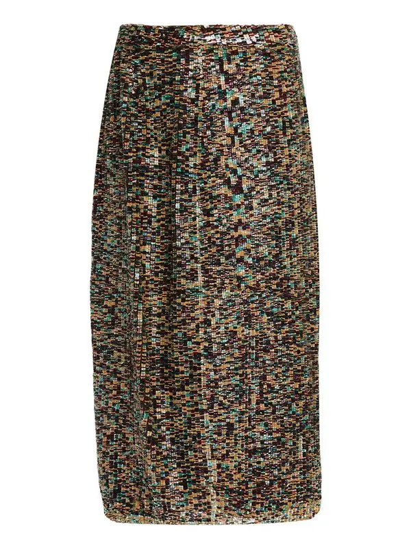 TWP Sylkie Sequin-embellished Midi Skirt - Dark Chocolate