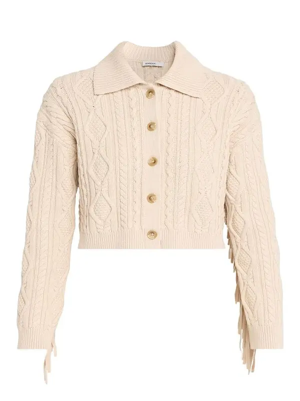Simkhai Virginia Cable-knit Cropped Cardigan - Sand