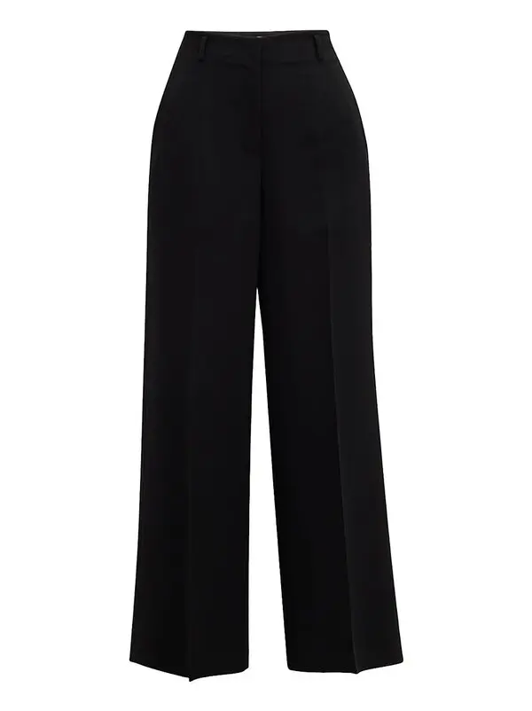 Lafayette 148 New York Thames Wide-leg Crepe Pants - Black