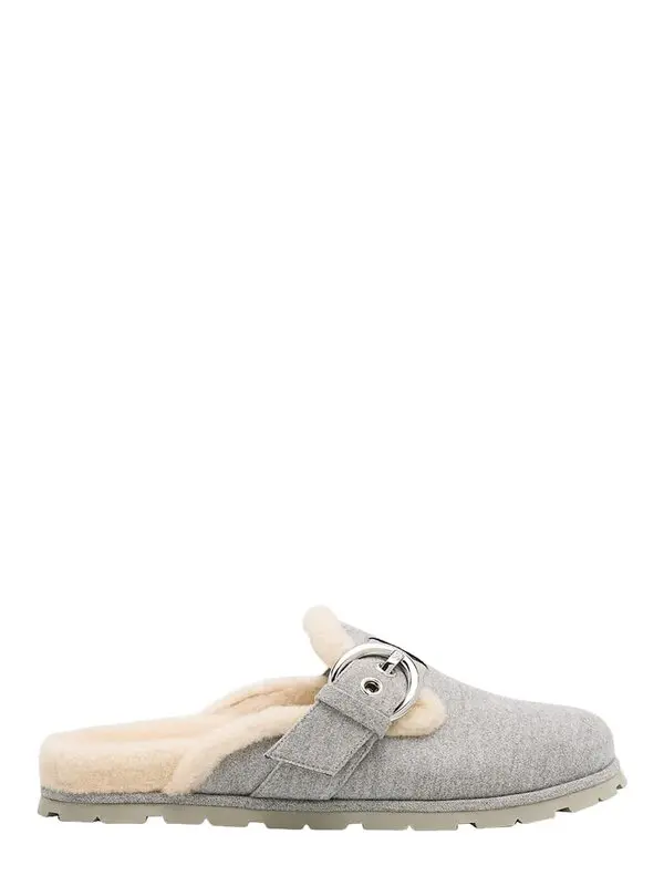 STUART WEITZMAN Chrystie Shearling-lined Mules - Pearl