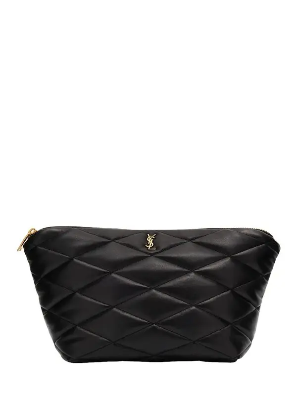 Saint Laurent Sade Large Cosmetic Pouch Bag - Nero