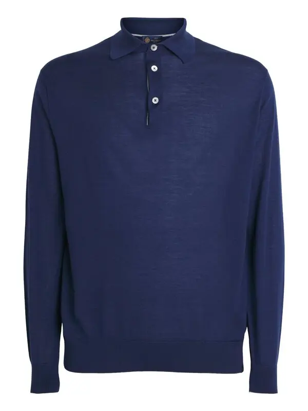 Paul & Shark Cashmere-silk Polo Shirt - Navy