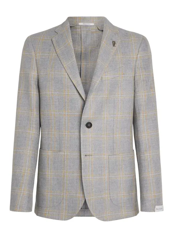 Pal Zileri Wool-linen Check Blazer - Grey