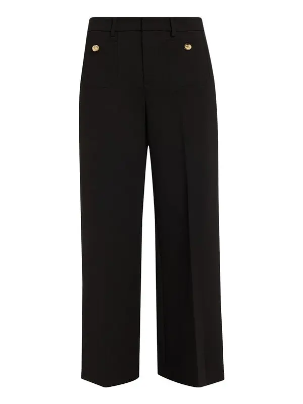 FRAME Le Slim Palazzo Trousers - Black