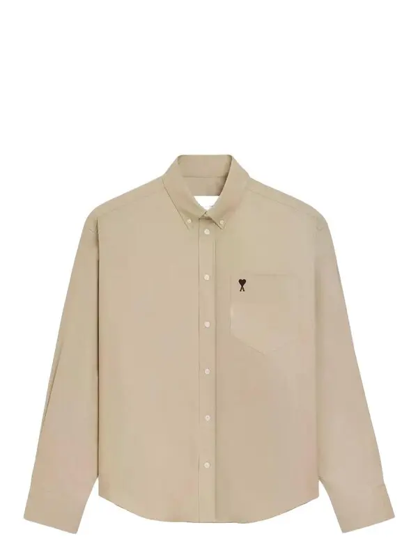 Ami De Coeur Logo-embroidered Shirt - Neutrals