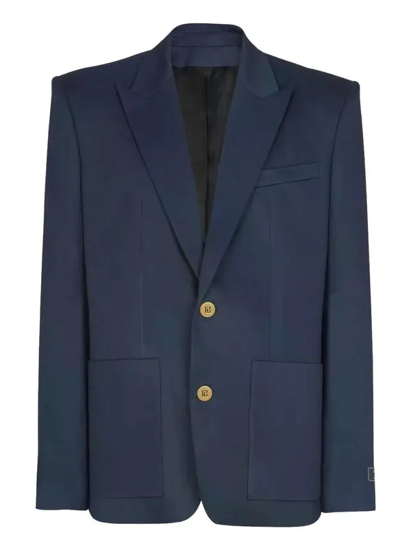 Balmain Twill Two-button Blazer - Blue