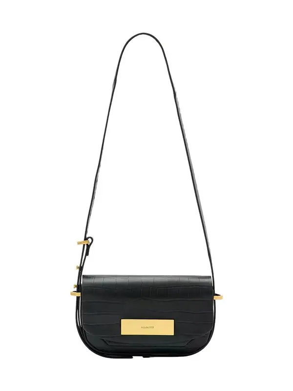ALLSAINTS Crocodile-effect Cross Body Bag - Black
