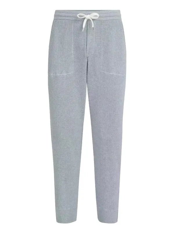 Brunello Cucinelli Ribbed-knit Track Pants - Grey