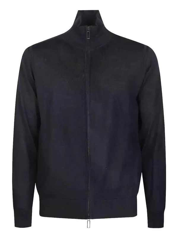 PAOLO PECORA Zip Neck Cardigan - Blue