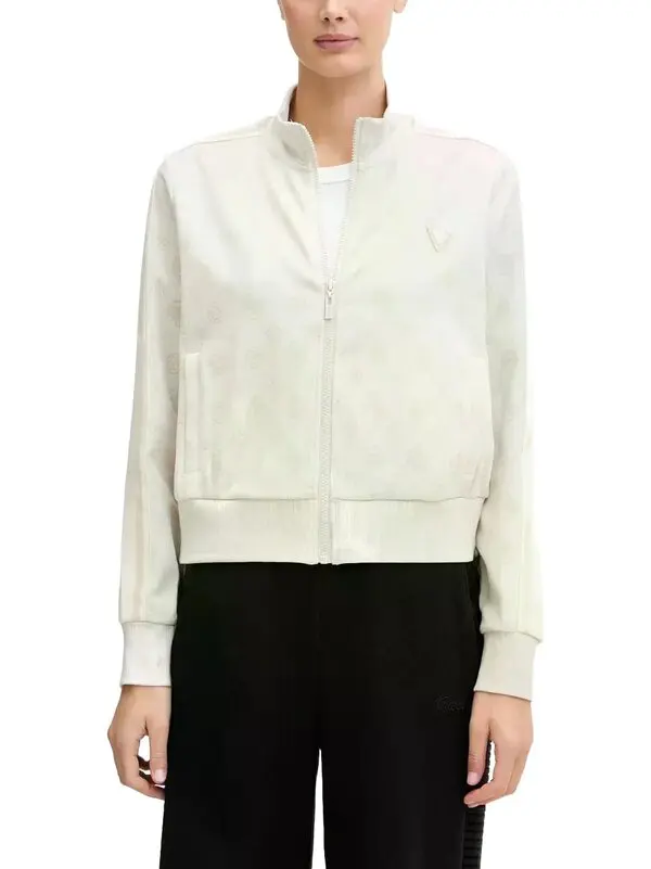 Guess Monogrammed Zip-up Sweatshirt - Neutrals