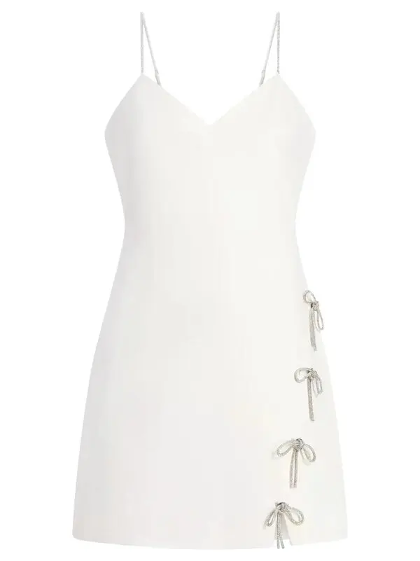 Cinq À Sept Corded Rhinestone Bow Rella Dress - White