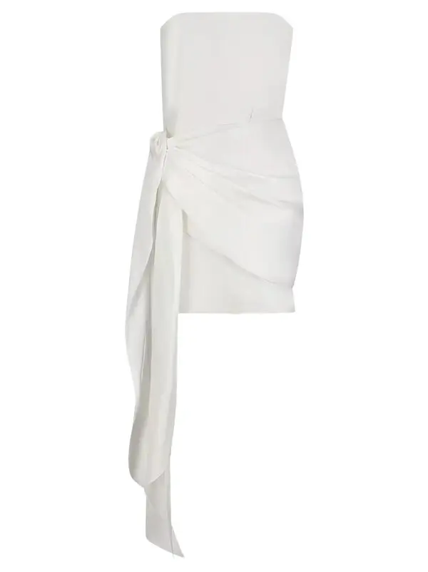 David Koma Tie Strapless Mini Dress - White