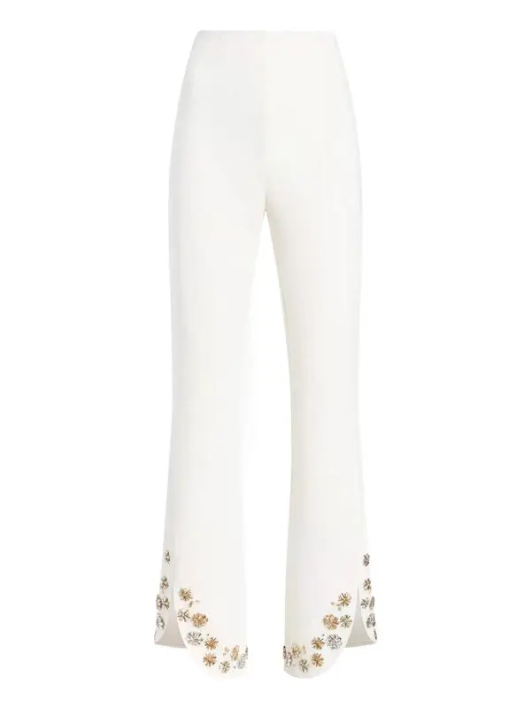 Cinq À Sept Tumbling Flowers Split Trousers - White