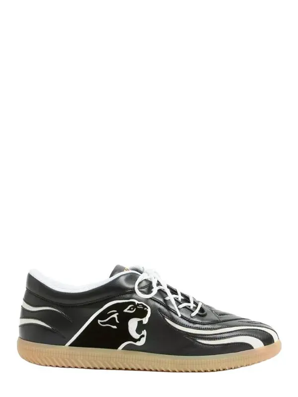 Valentino Garavani Kicky Panther-patch Leather Sneakers - Black