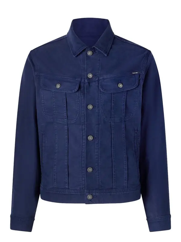 TOM FORD Icon Cotton-blend Moleskin Jacket - Blue
