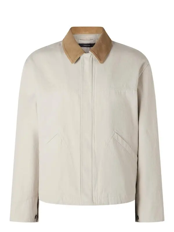 TOM FORD Suede-trimmed Cotton-canvas Field Jacket - White